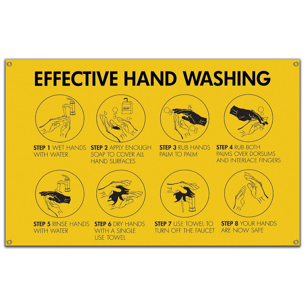 Coronavirus Notice Sign - Please Wash And Sanitize | 36" X 60" Banner ...