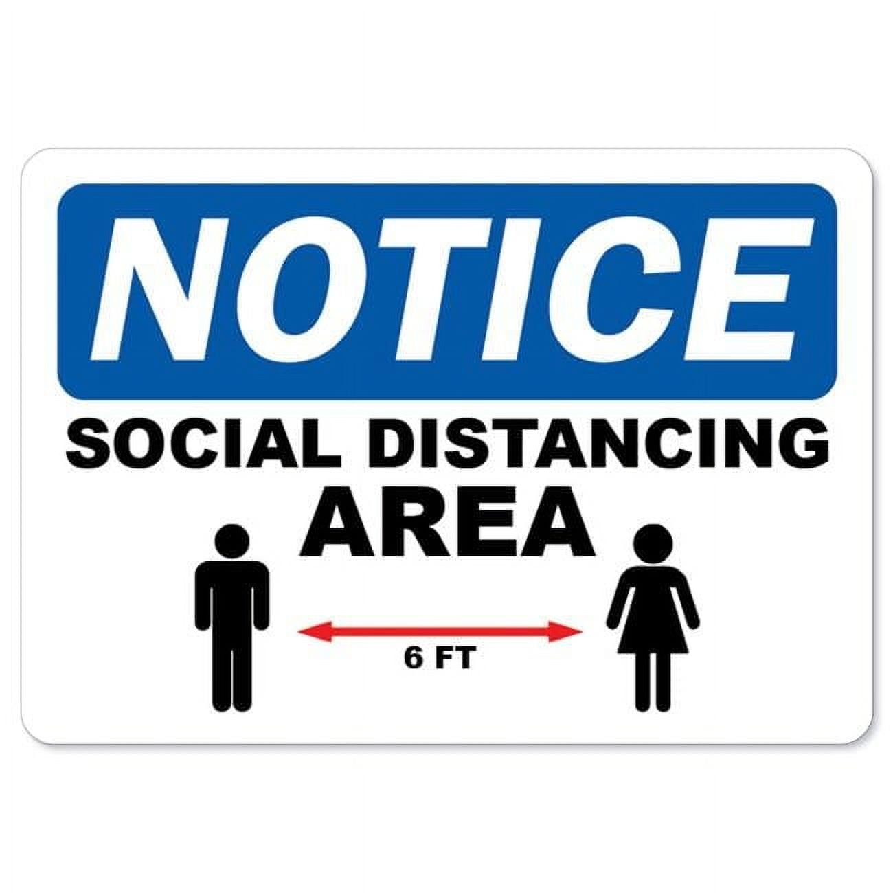 Coronavirus Notice Sign - Social Distancing Area - Walmart.com