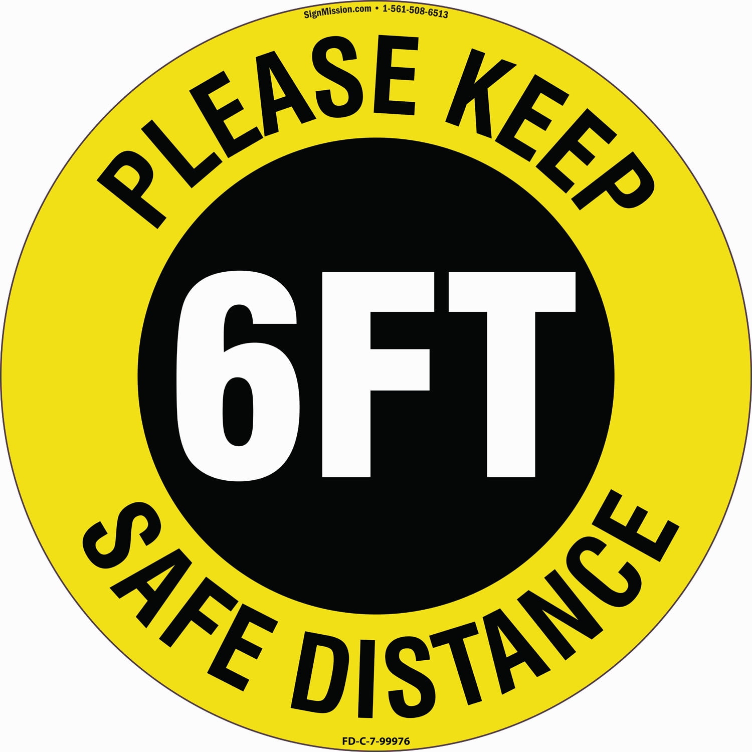 Coronavirus Please Keep Safe Distance Non-Slip Floor Graphic | 6 Pack ...