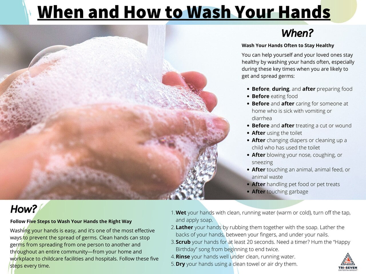 When and How to Wash Your Hands CDC Prevention Wall Print (24x18 ...