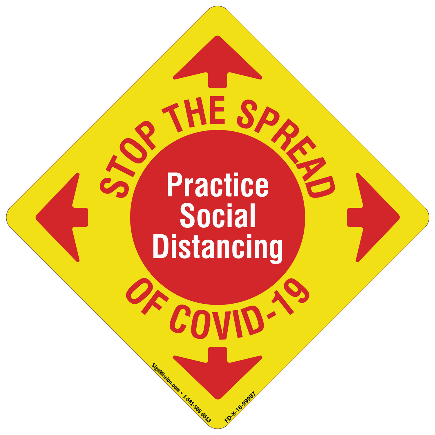 Coronavirus Stop The Spread Non-Slip Floor Graphic | 6 Pack of Vinyl ...