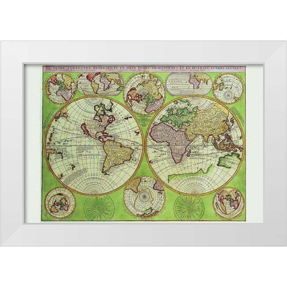 Coronelli, Vincenzo 14x11 White Modern Wood Framed Museum Art Print ...