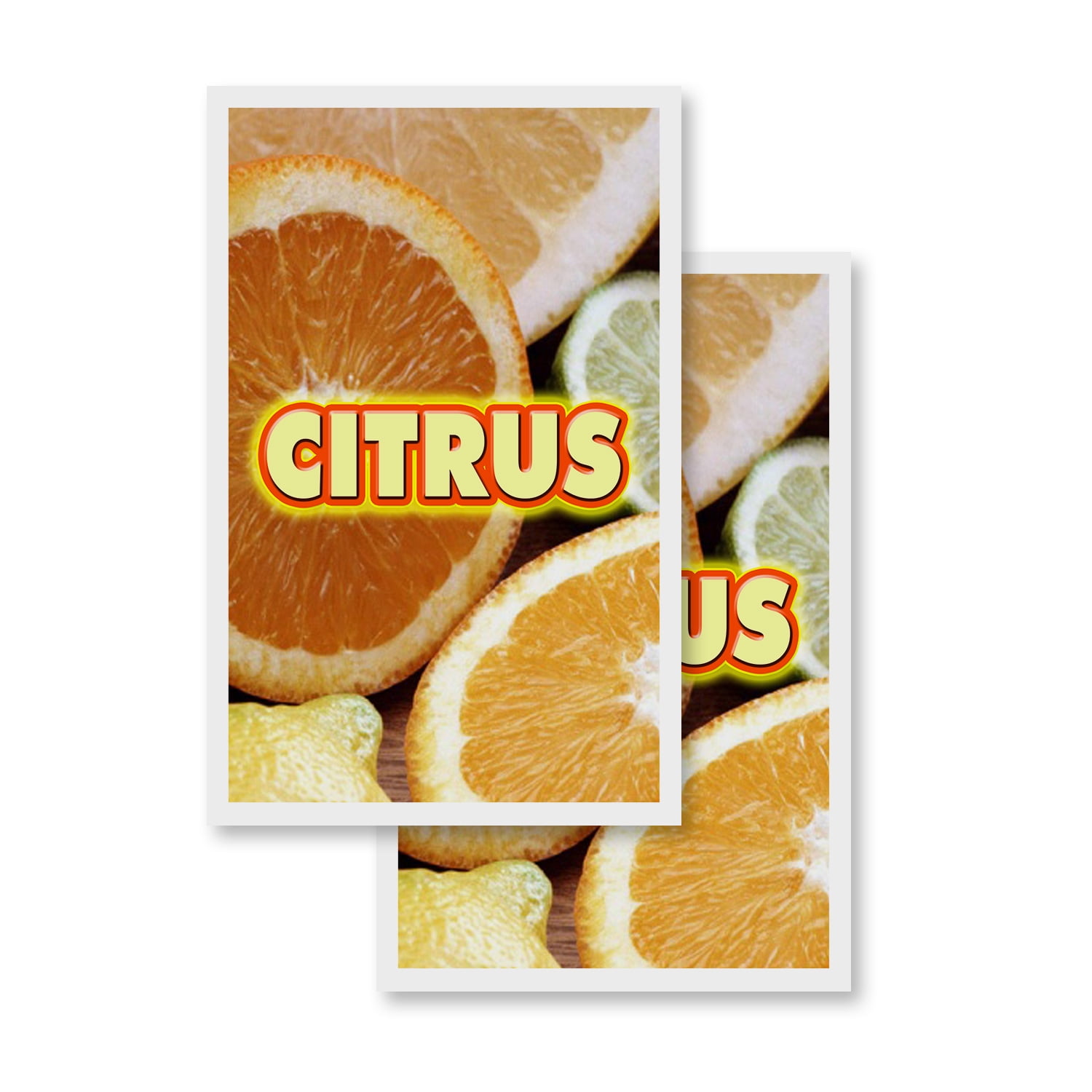 Coroplast Citrus (2-PACK) 24" x 36" Vinyl Decals | Sign Insert Peel ...