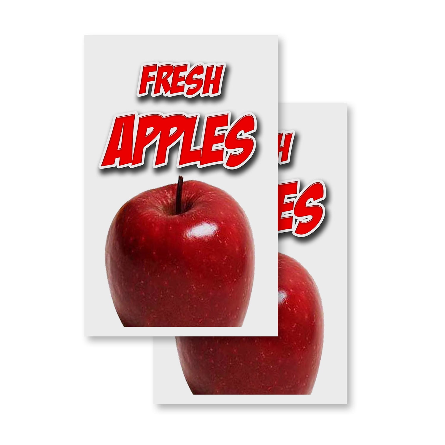 Coroplast Fresh Apples (2-PACK) 24" x 36" Vinyl Decals | Sign Insert ...