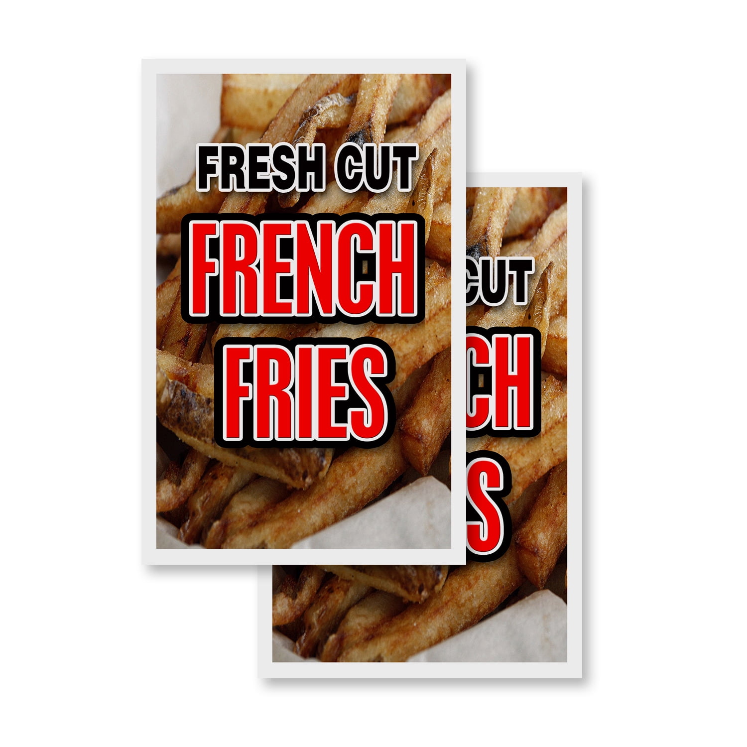 Coroplast Fresh Cut French Fries (2-PACK) 24" x 36" Vinyl Decals | Sign ...