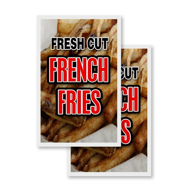 Coroplast Fresh Cut French Fries (2-PACK) 24" x 36" Vinyl Decals | Sign ...