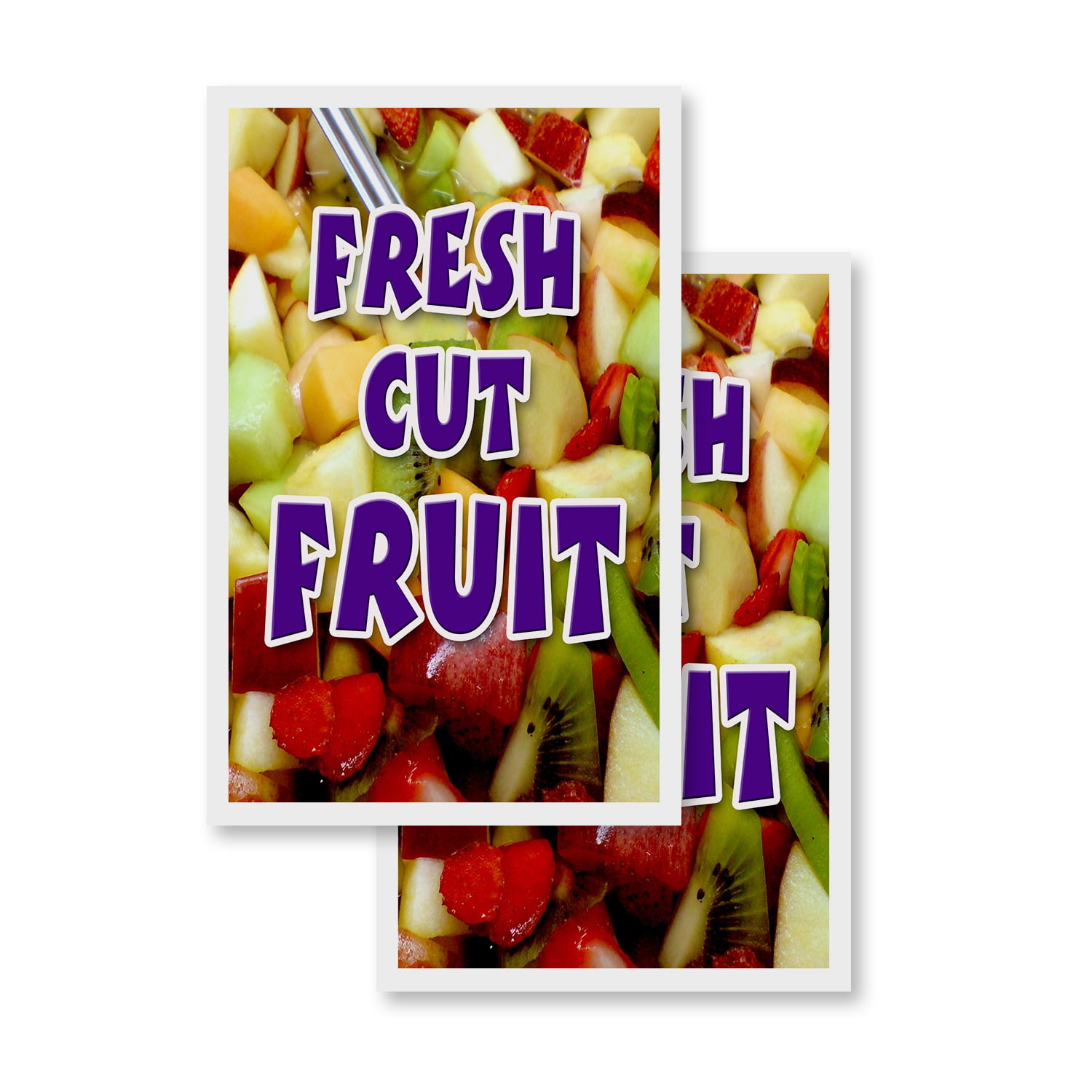 Coroplast Fresh Cut Fruit (2-PACK) 24" x 36" Vinyl Decals | Sign Insert ...