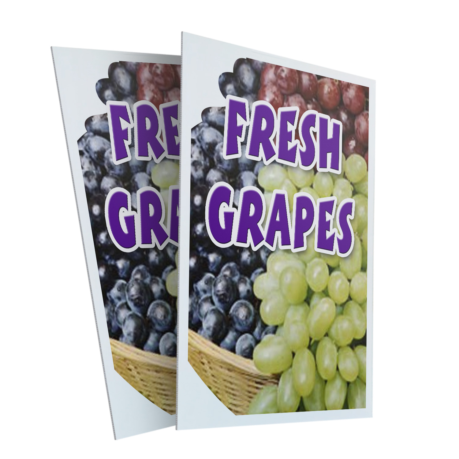 Coroplast Fresh Grapes (2-PACK) 24" x 36" Plastic Signs | Sign Insert ...