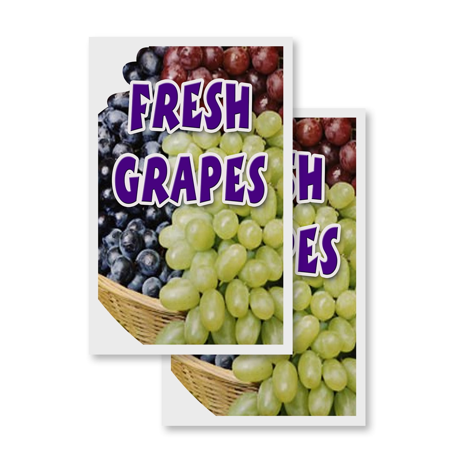 Coroplast Fresh Grapes (2-PACK) 24" x 36" Vinyl Decals | Sign Insert ...