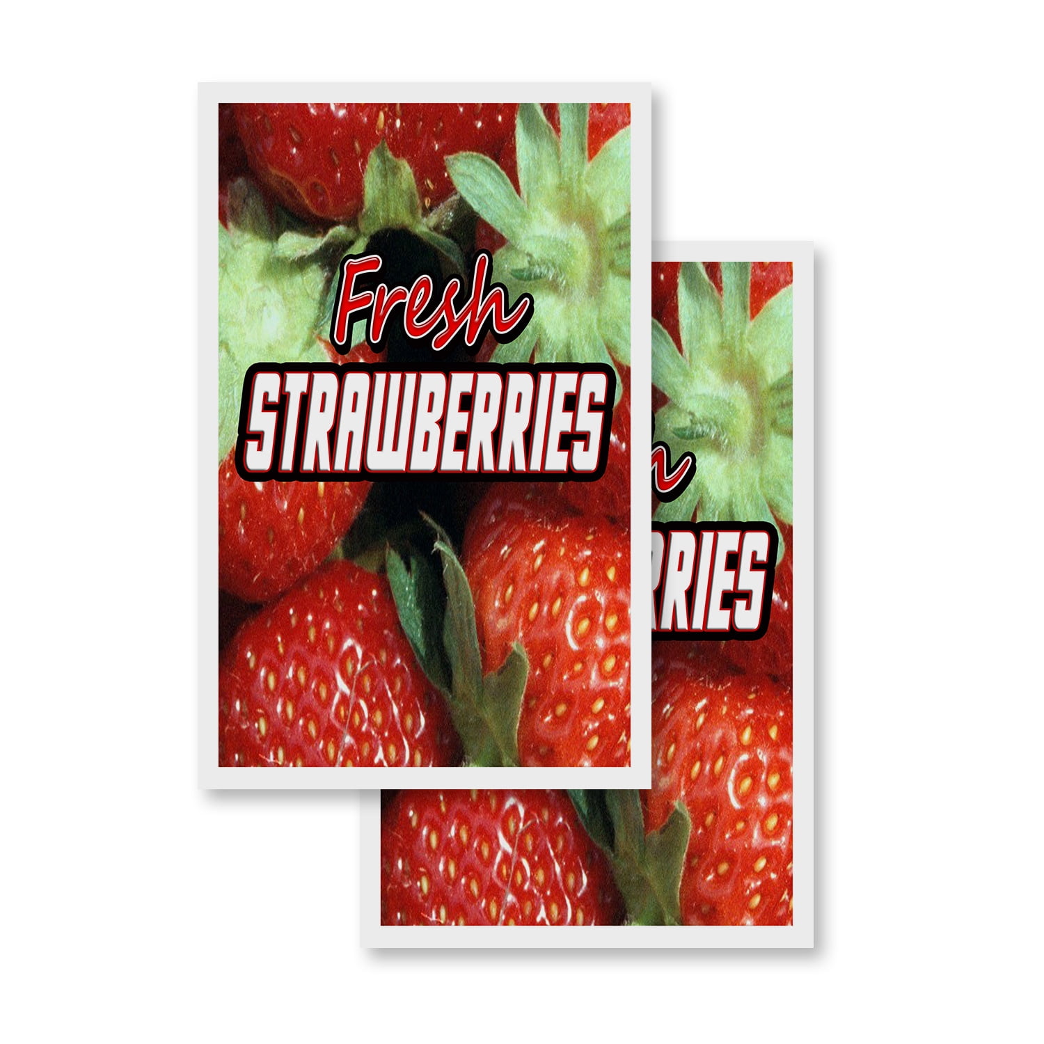 Coroplast Fresh Strawberries (2-PACK) 24" x 36" Vinyl Decals | Sign ...