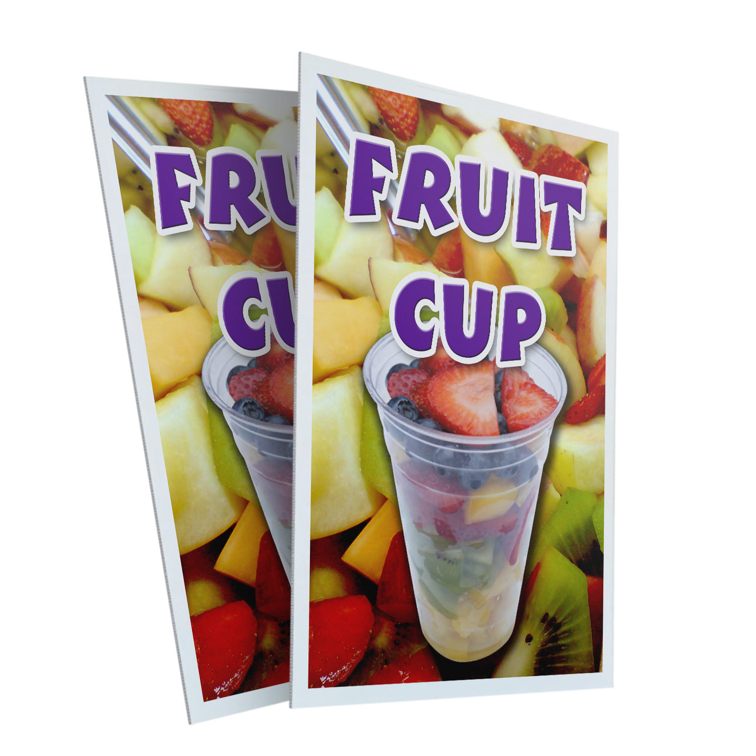 Coroplast Fruit Cup (2-PACK) 24" x 36" Plastic Signs | Sign Insert 4mm ...