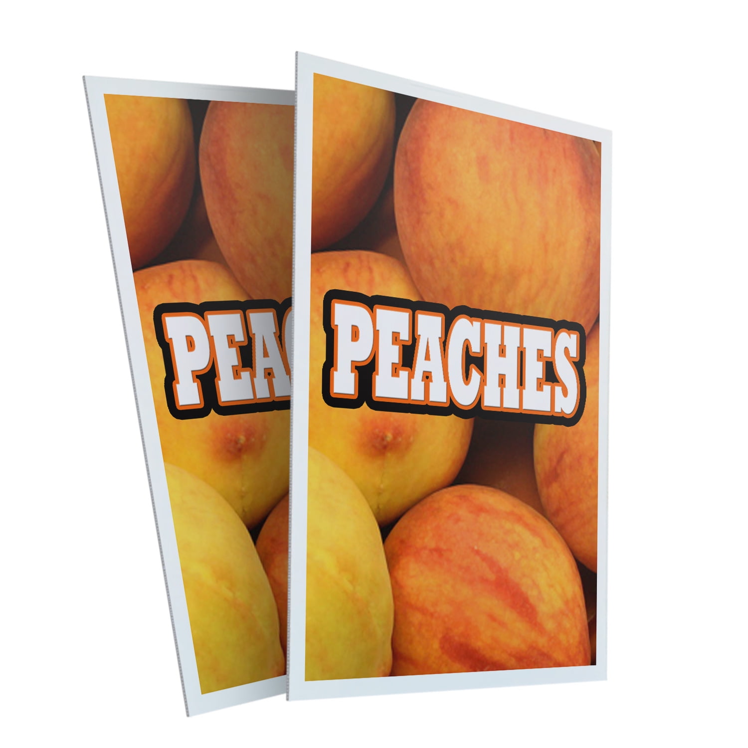 Coroplast Peaches (2-PACK) 24" x 36" Plastic Signs | Sign Insert 4mm ...