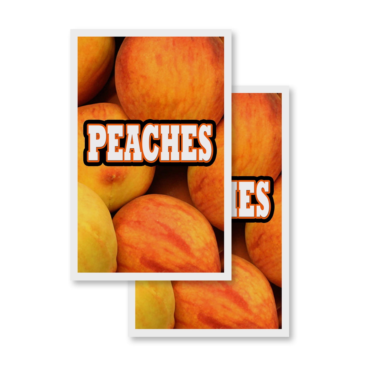Coroplast Peaches (2-PACK) 24" x 36" Vinyl Decals | Sign Insert Peel ...