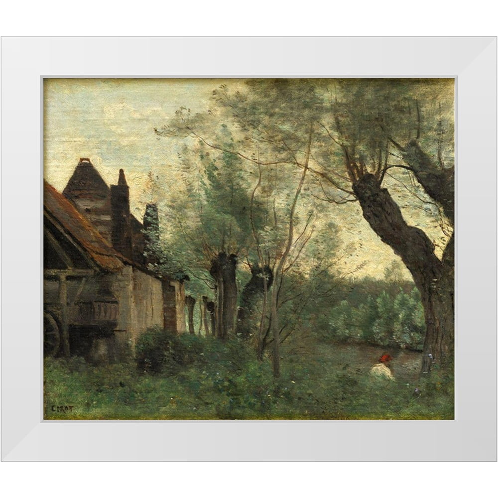 Corot, Jean Baptiste Camille 17x15 White Modern Wood Framed Museum Art ...
