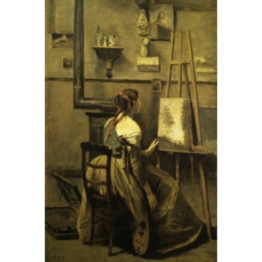 Corot's Studio Jean Baptiste Camille Corot Poster Print - Walmart.com