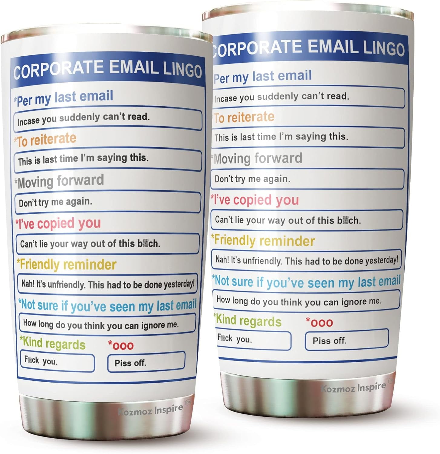 Corporate Email Lingo Tumbler - Tumbler For Coworker, Colleagues ...