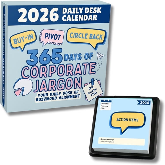 Corporate Jargon Desk Calendar 2026 - Gifts for Coworkers, Page a Day ...
