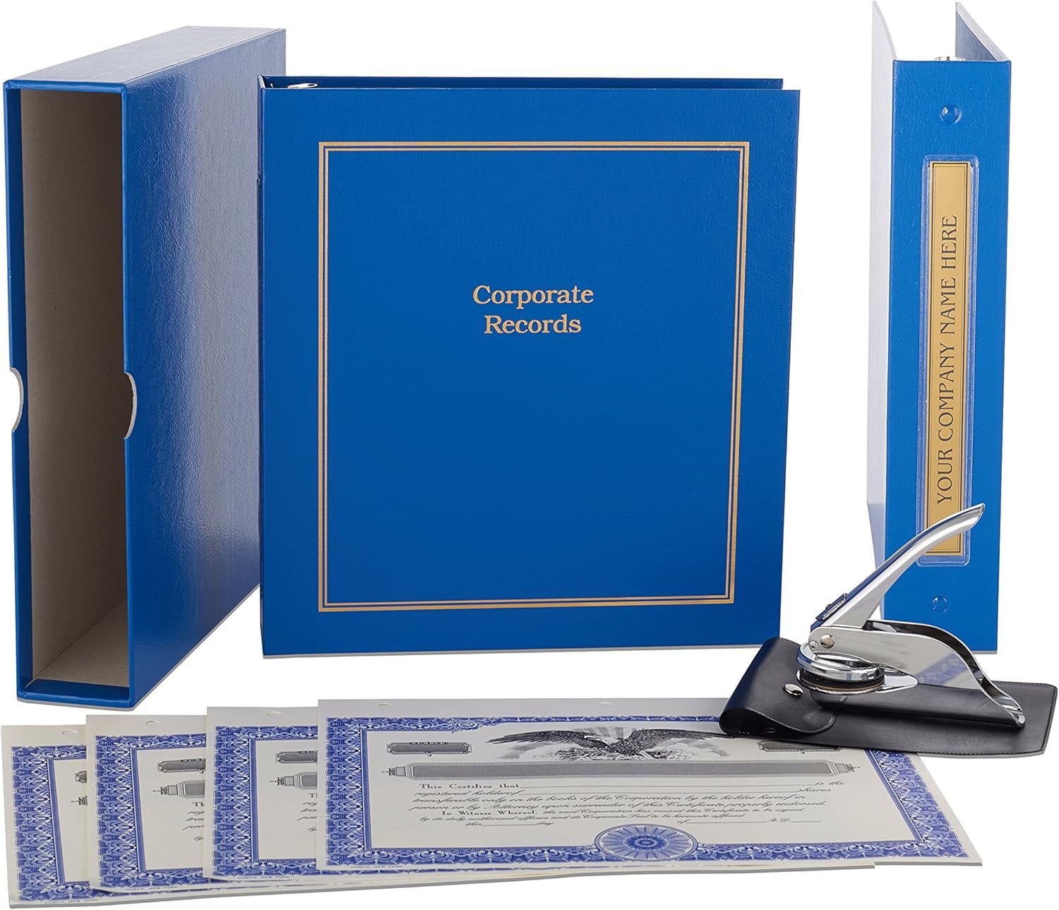 Corporate Kit (Blue) - Binder, Slipcase, Minutes & Bylaws, Stock ...