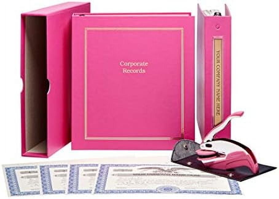 Corporate Kit (Pink) - Binder, Slipcase, Minutes & Bylaws, Stock ...