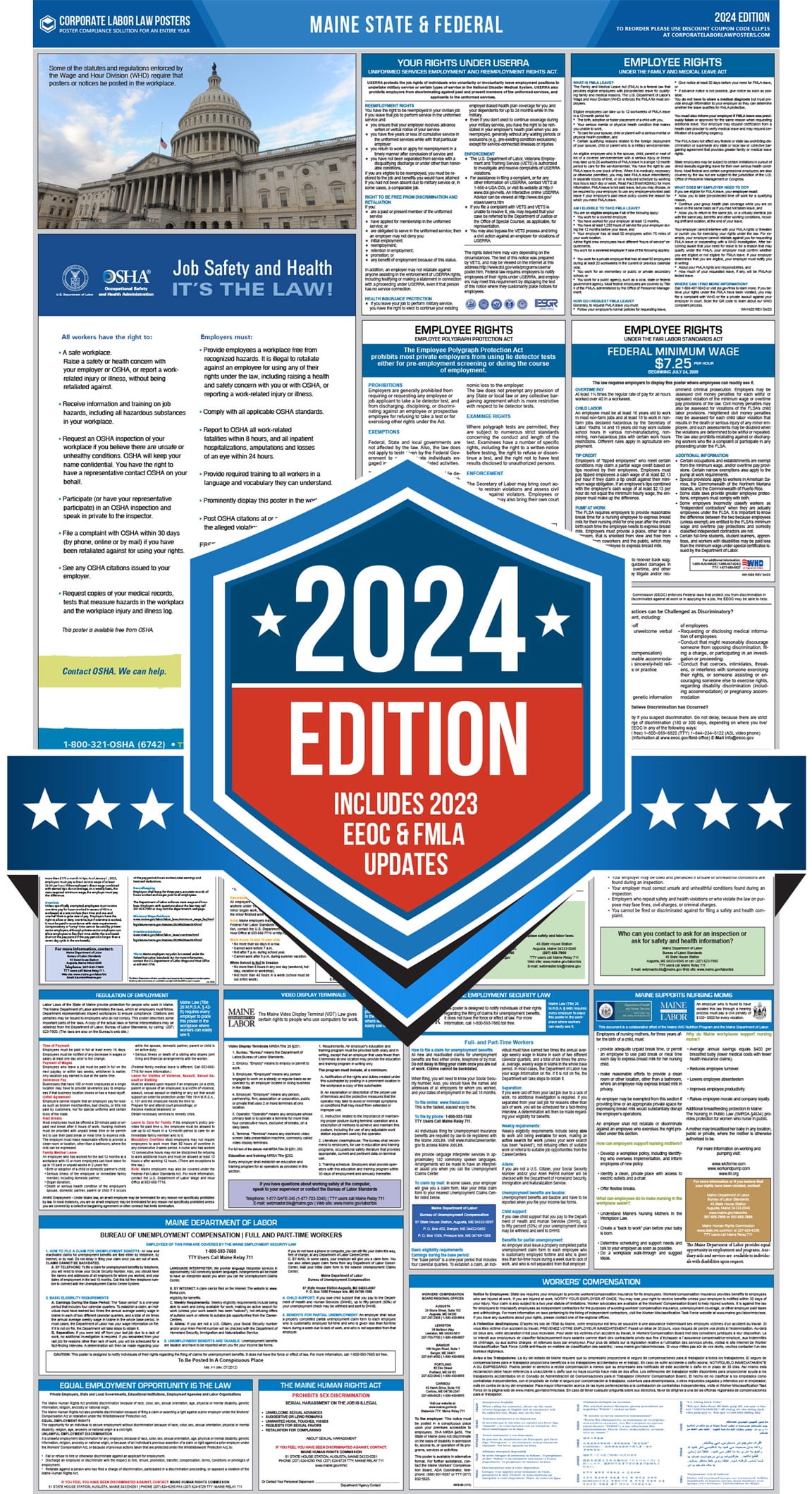 Corporate Labor Law Posters :: 2024 Maine State & Federal Labor Law ...