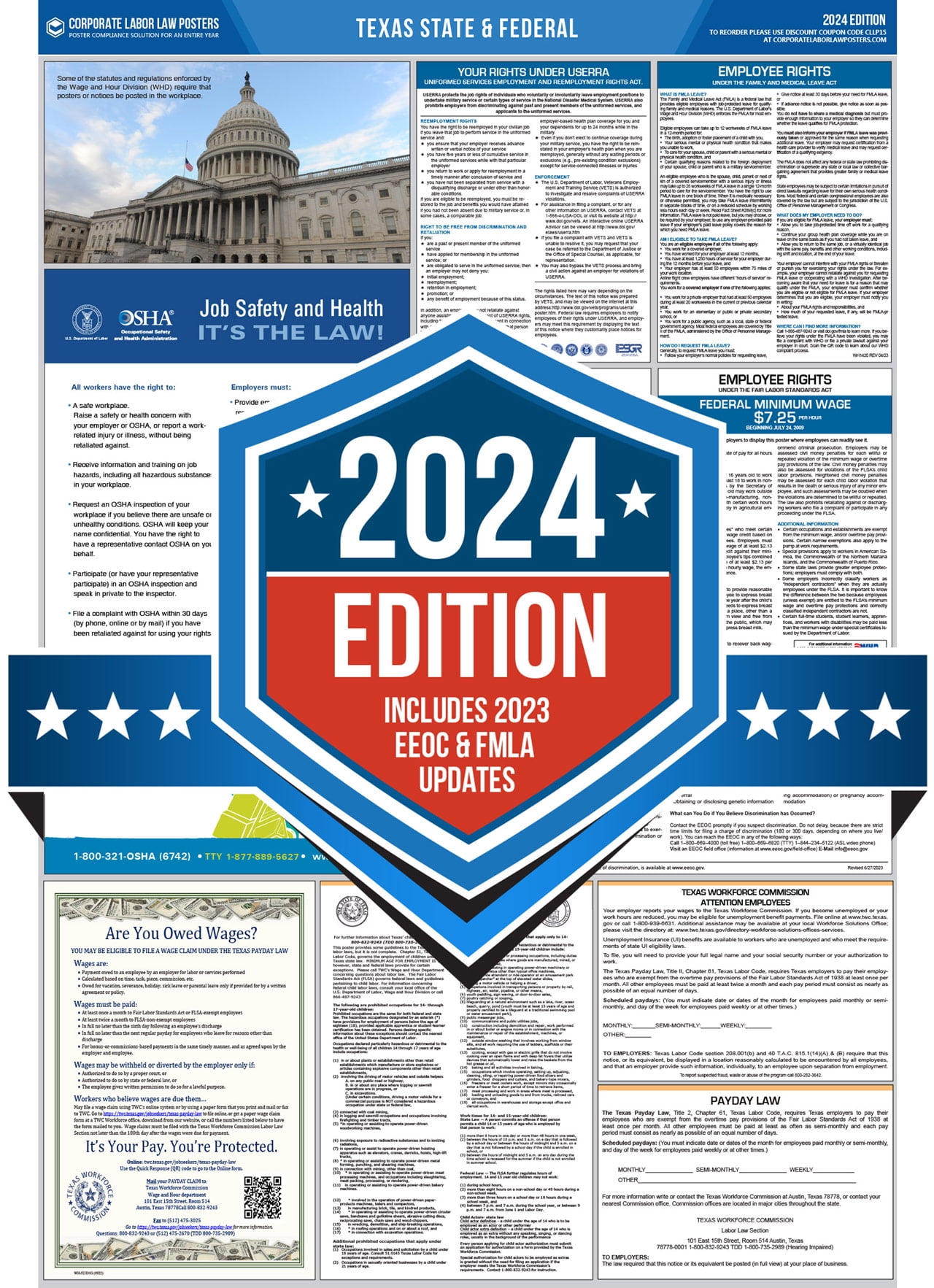 Corporate Labor Law Posters :: 2025 Texas State & Federal Labor Law ...