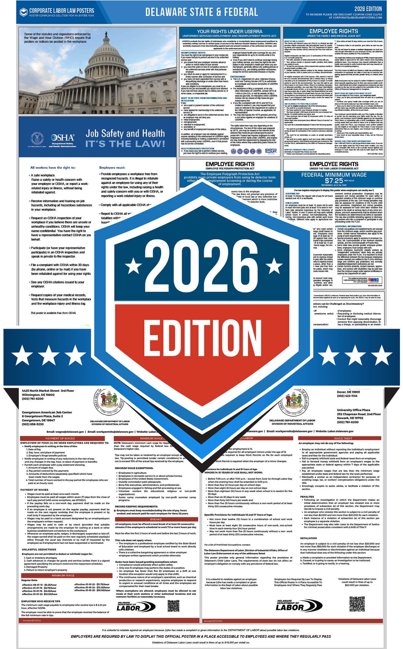 Corporate Labor Law Posters :: 2026 Delaware State & Federal Labor Law ...