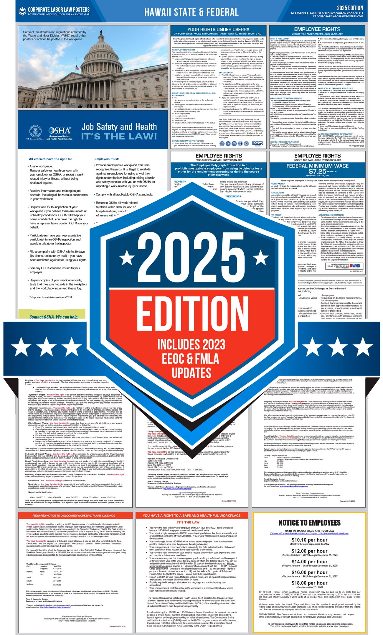 Corporate Labor Law Posters :: 2025 Hawaii State & Federal Labor Law ...