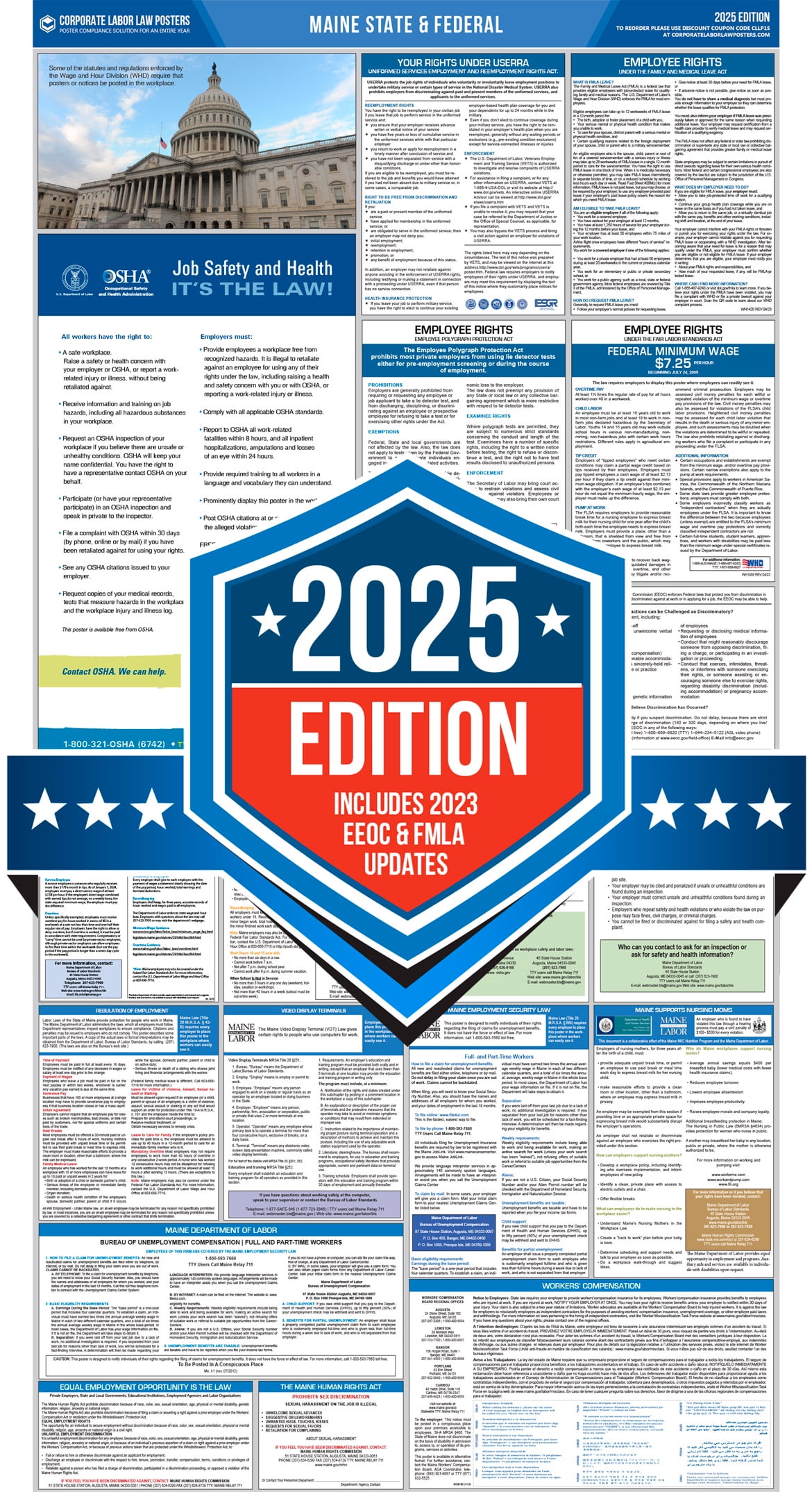 Corporate Labor Law Posters :: 2025 Maine State & Federal Labor Law ...