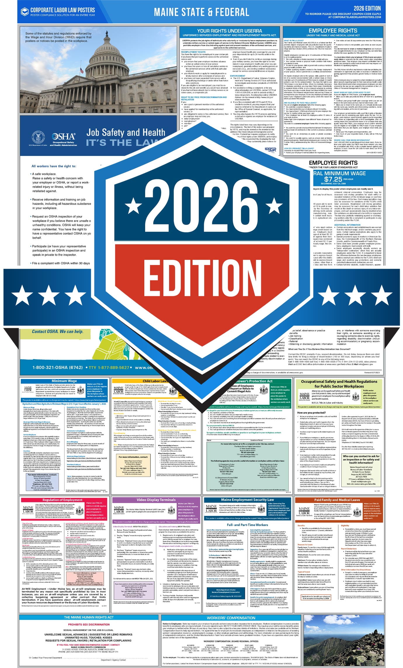 Corporate Labor Law Posters :: 2026 Maine State & Federal Labor Law ...