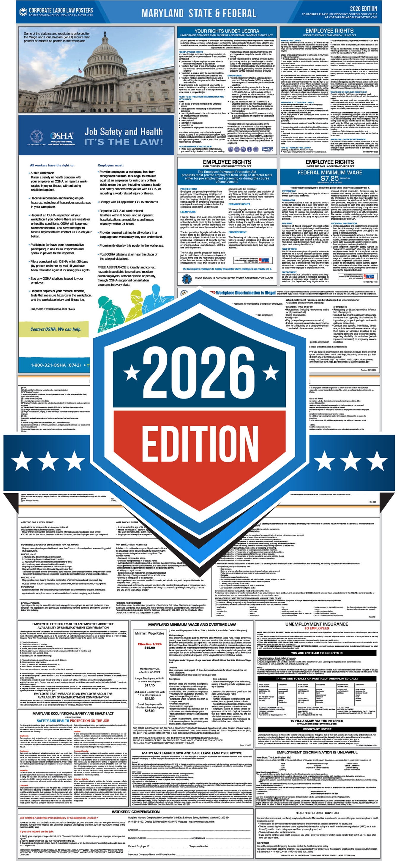 Corporate Labor Law Posters :: 2026 Maryland State & Federal Labor Law ...