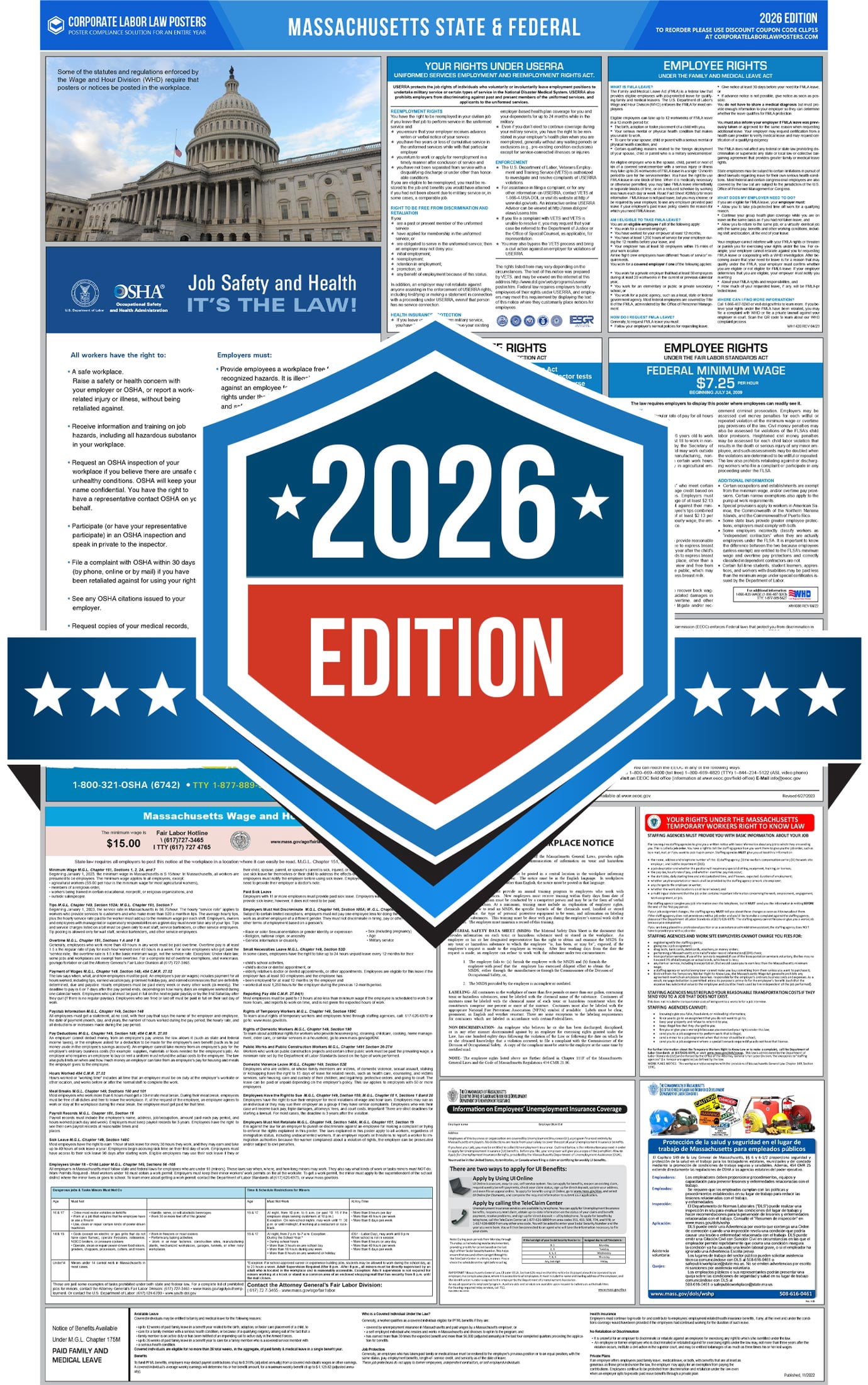 Corporate Labor Law Posters :: 2026 Massachusetts State & Federal Labor ...
