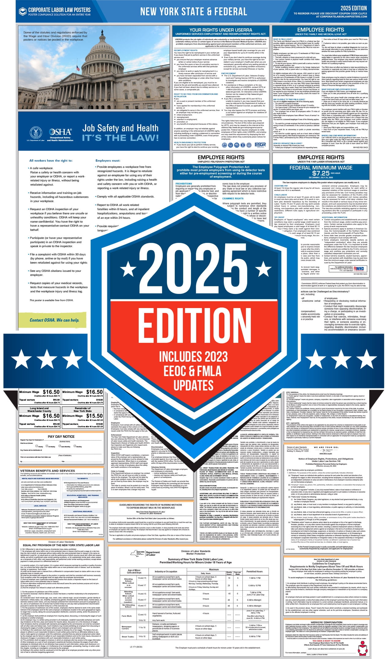 Corporate Labor Law Posters :: 2025 New York State & Federal Labor Law ...
