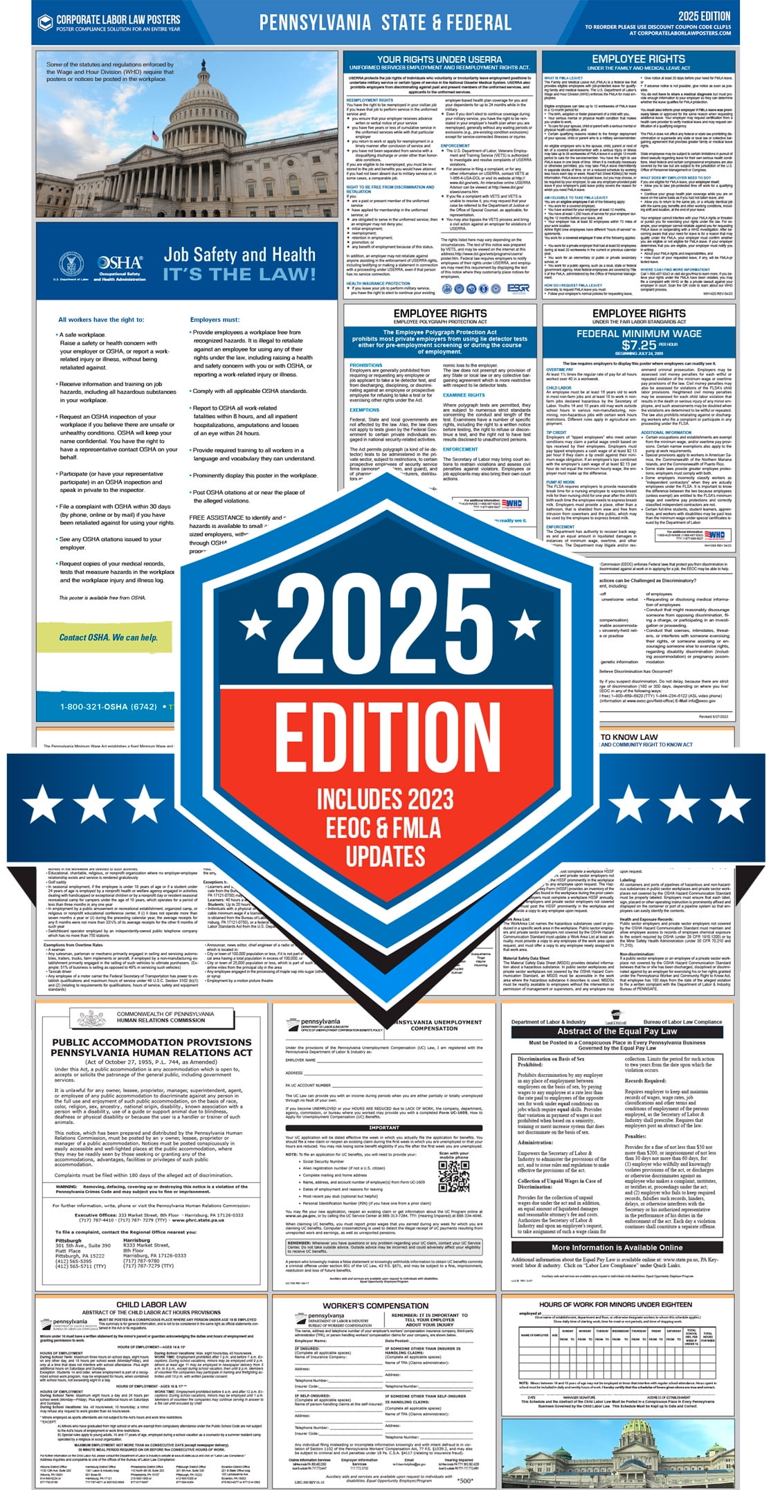 Corporate Labor Law Posters :: 2025 Pennsylvania State & Federal Labor ...