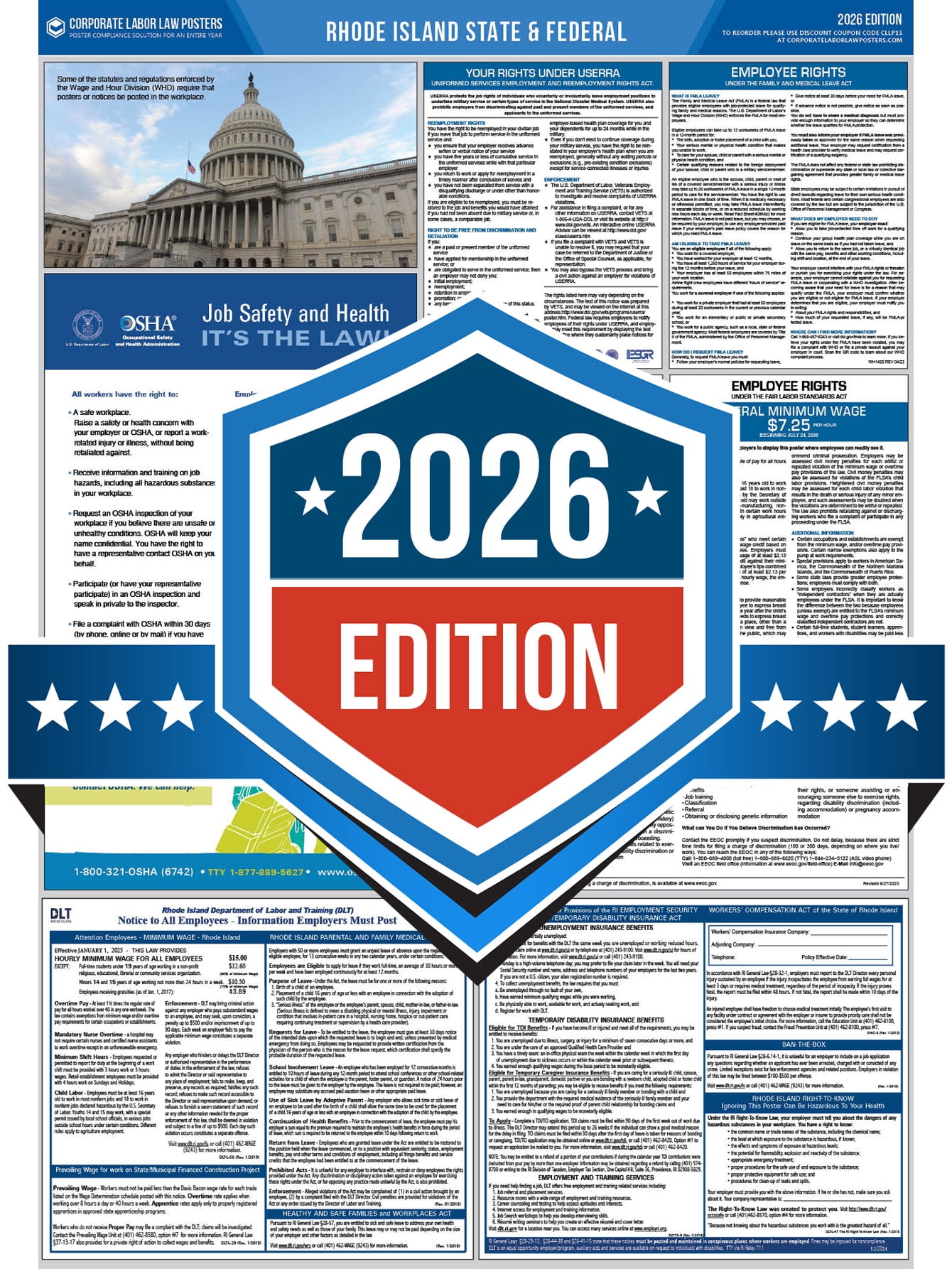 Corporate Labor Law Posters :: 2026 Rhode Island State & Federal Labor ...