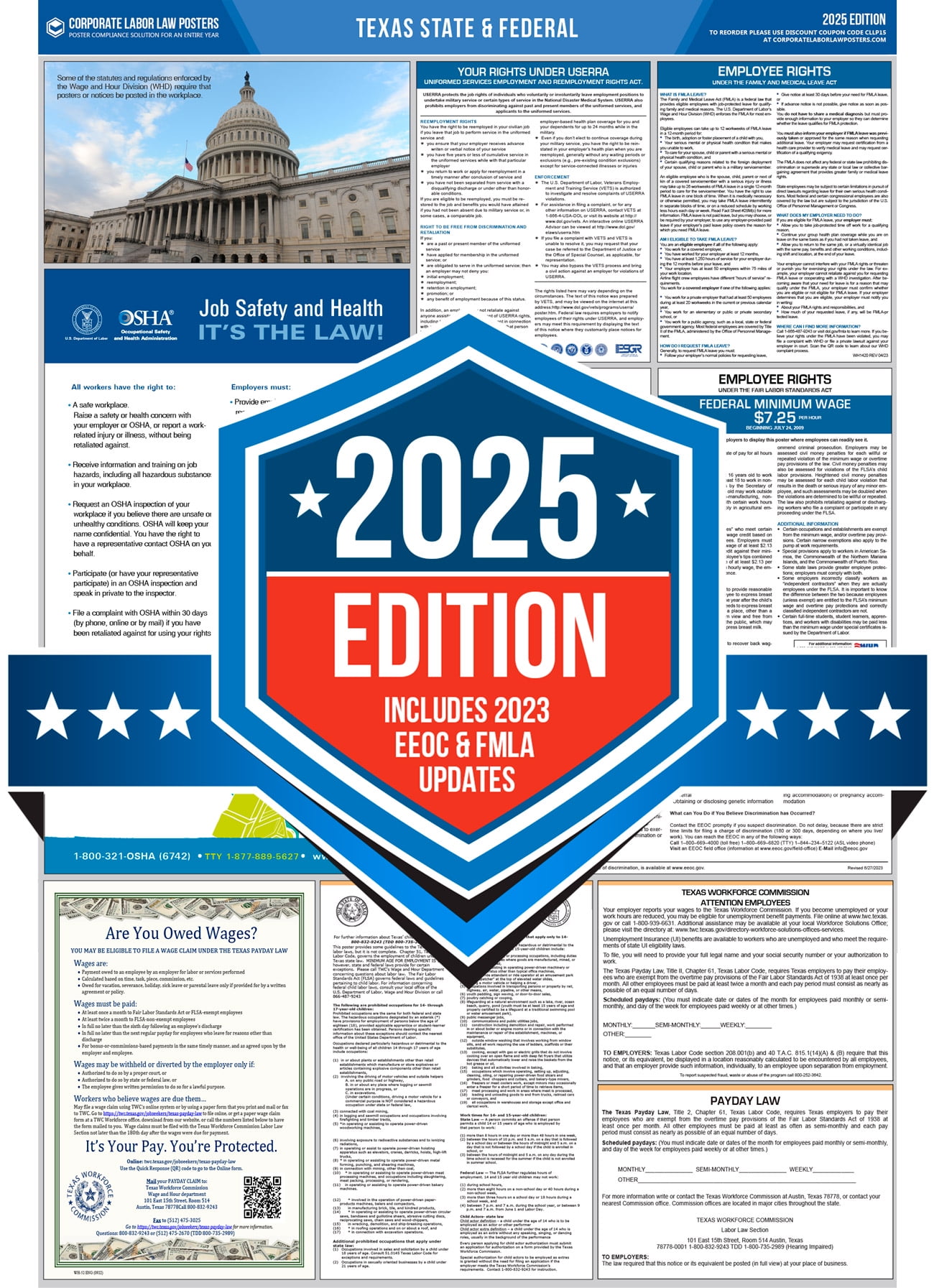 Corporate Labor Law Posters :: 2025 Texas State & Federal Labor Law ...