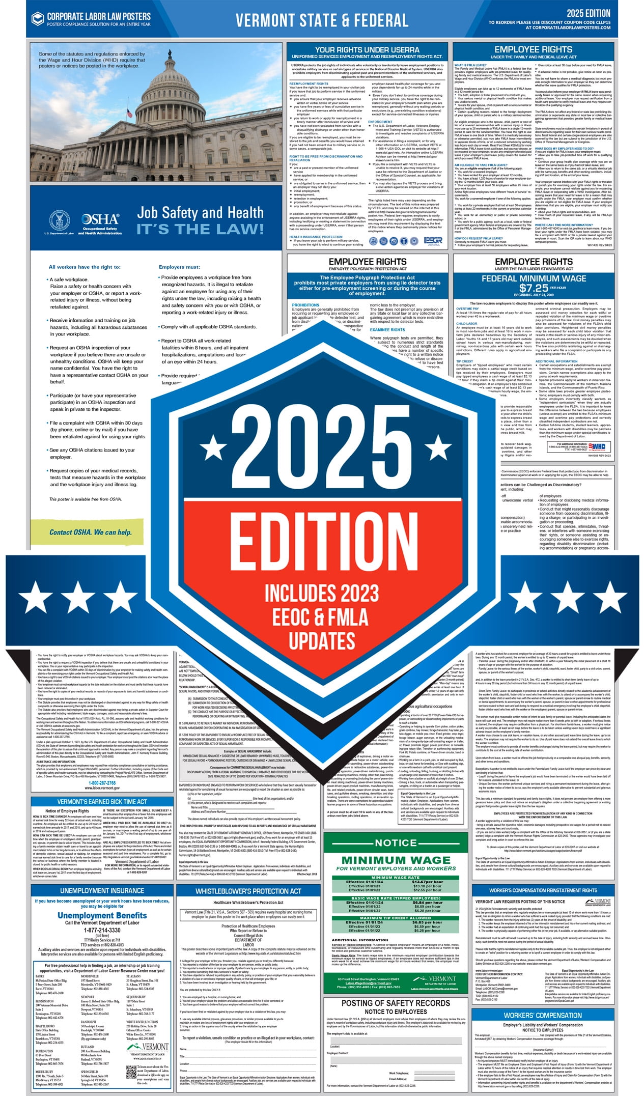 Corporate Labor Law Posters :: 2025 Vermont State & Federal Labor Law ...
