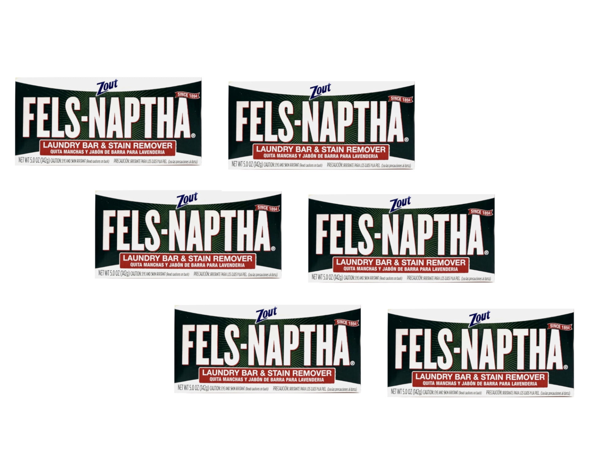 Zout Fels-Naptha Laundry Bar Soap, 5 Ounce (Pack Of 6) - Walmart.com