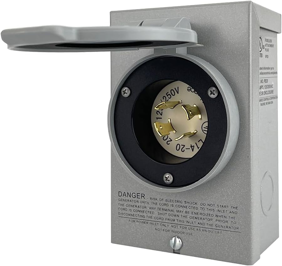 Corporation PB20 20-Amp NEMA 3R Power Inlet Box for Generators Up to ...