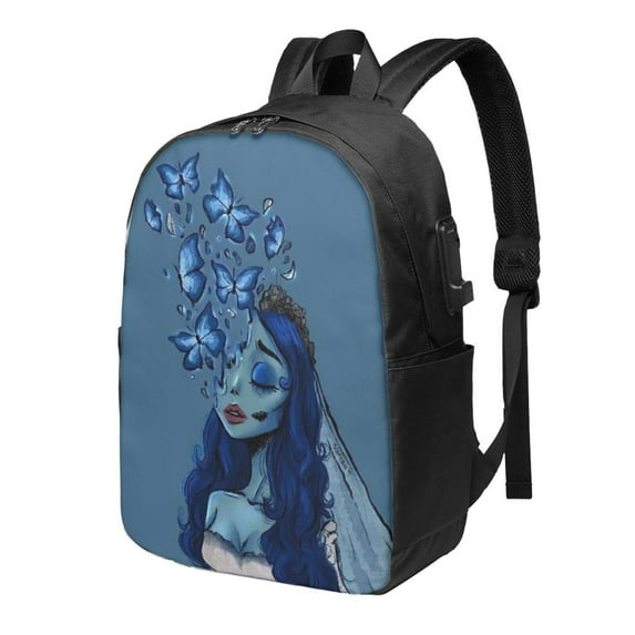 Corpse Bride 17 Inch Laptop Backpack With Usb Charging Port Travel Bags ...