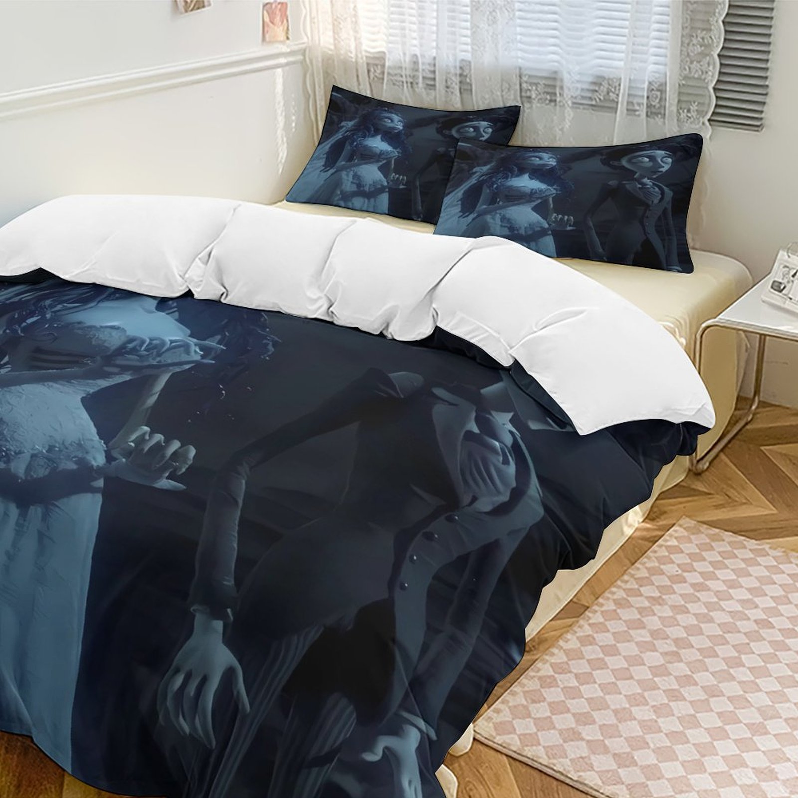 Corpse Bride 3-Piece Bedding Set (1 Duvet Cover + 2 Pillow Shams) Soft ...
