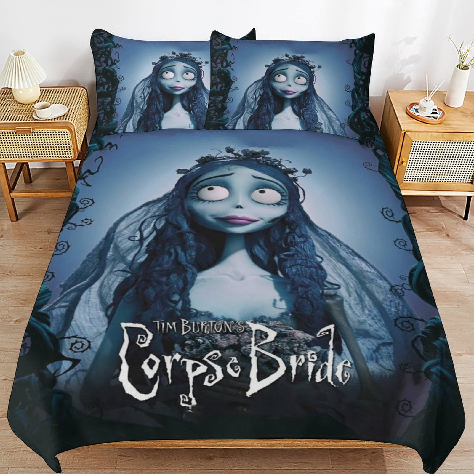 Corpse Bride 3-Piece Bedding Set Soft Warm And Comfortable Bed Set with ...