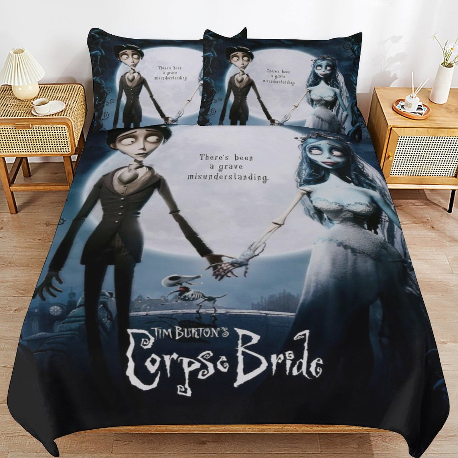 Corpse Bride 3-Piece Bedding Set Soft Warm And Comfortable Bed Set with ...
