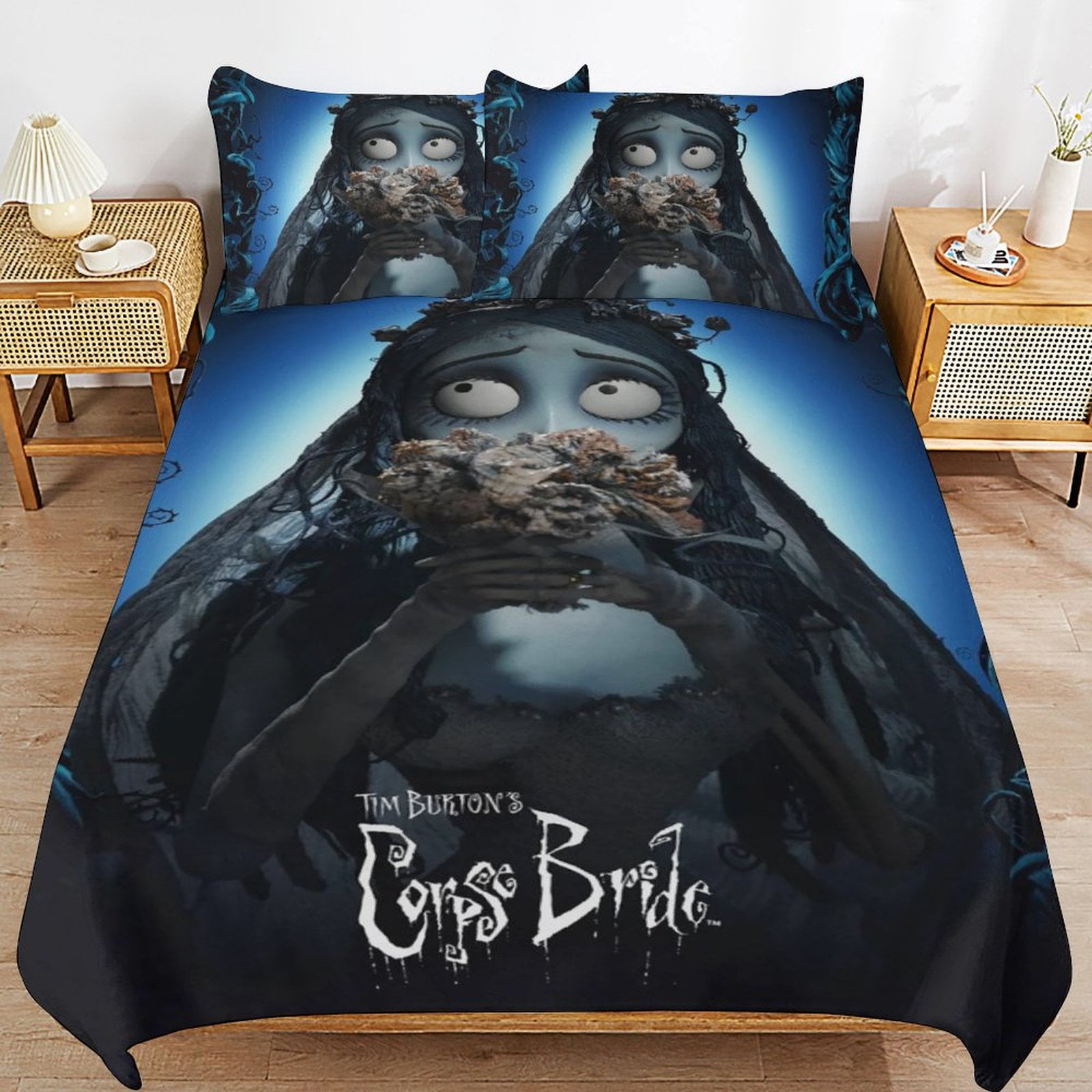 Corpse Bride 3-Piece Bedding Set Soft Warm And Comfortable Bed Set with ...