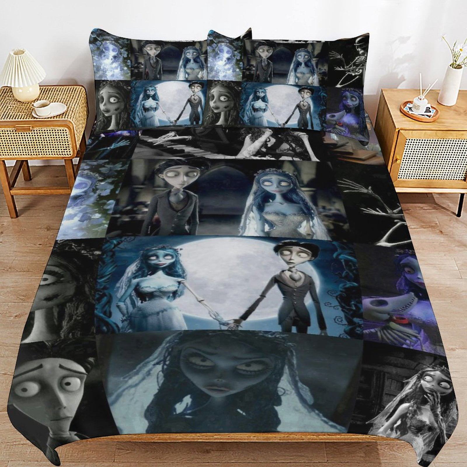 Corpse Bride 3-Piece Bedding Set Soft Warm And Comfortable Bed Set with ...