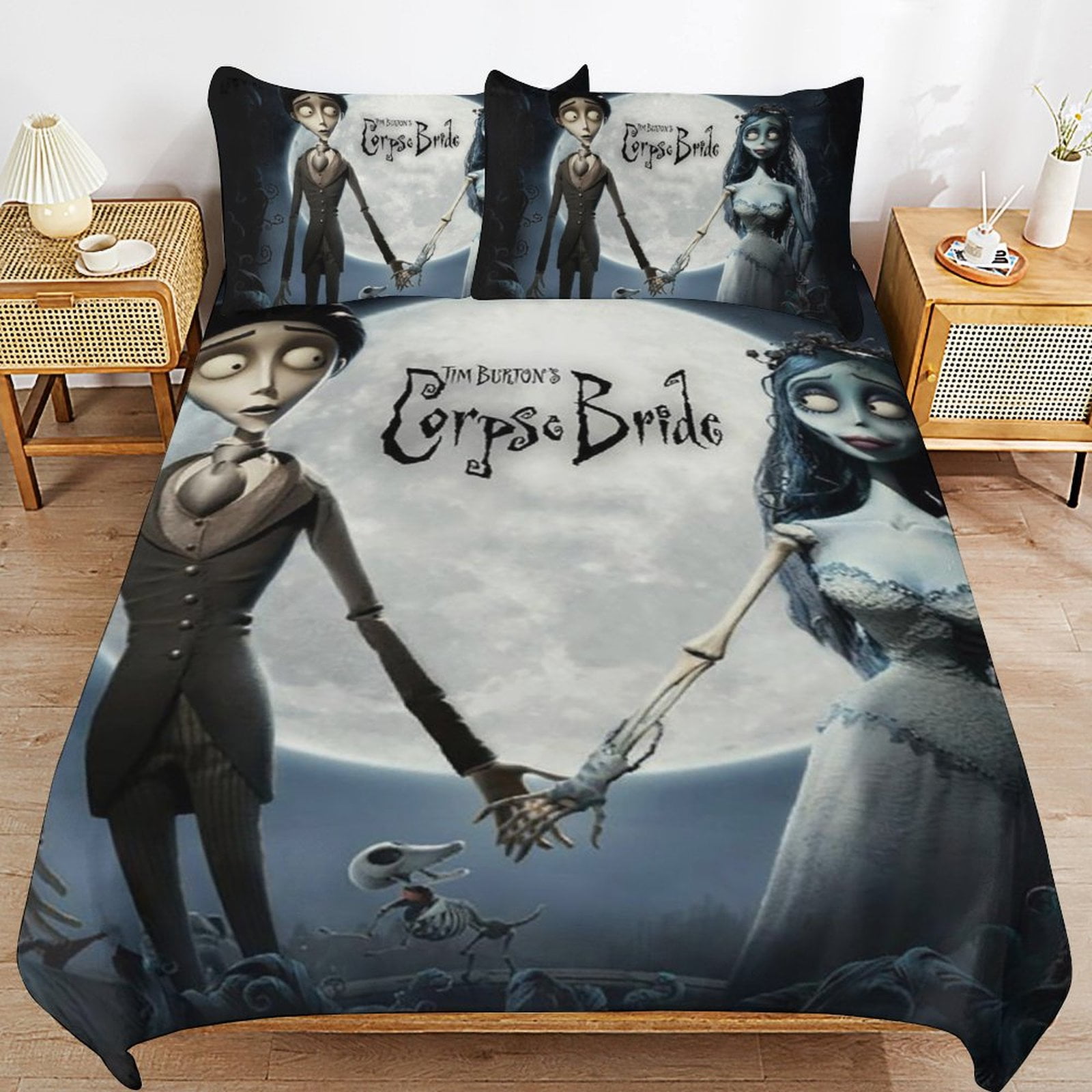 Corpse Bride 3-Piece Bedding Set Soft Warm And Comfortable Bed Set with ...