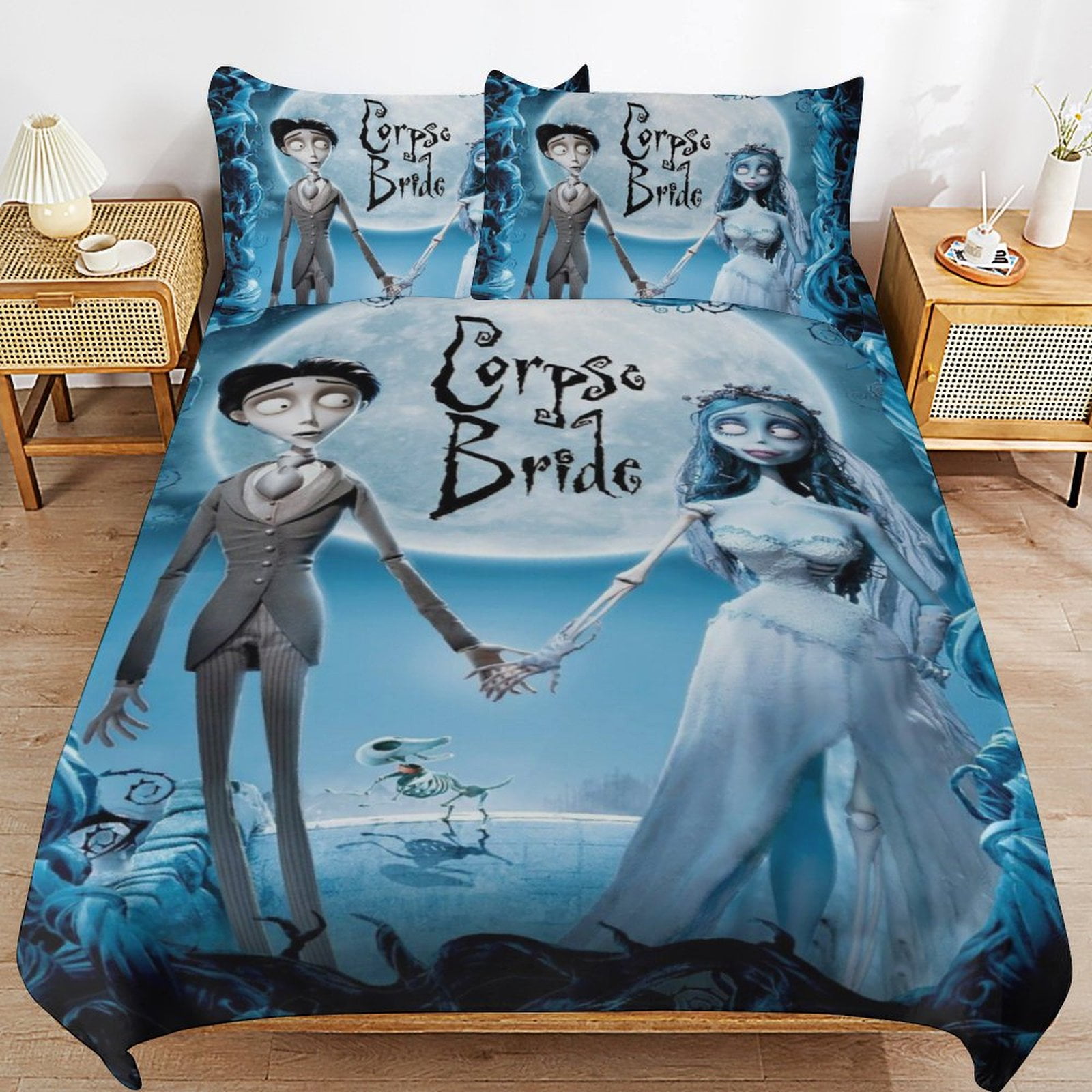 Corpse Bride 3-Piece Bedding Set Soft Warm And Comfortable Bed Set with ...