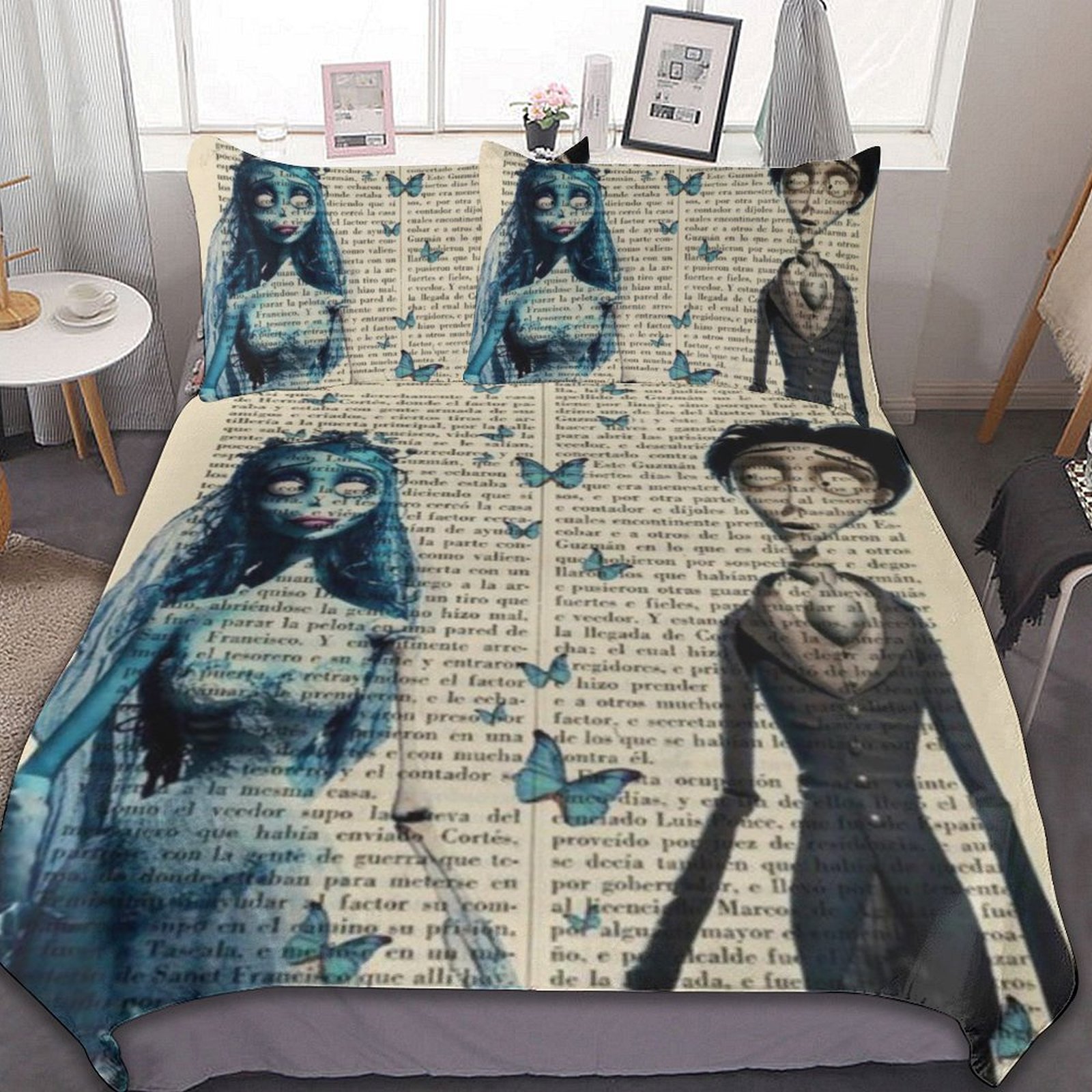 Corpse Bride 3 Piece Bedding Sets Decor Comforter Sets With One Duvet ...