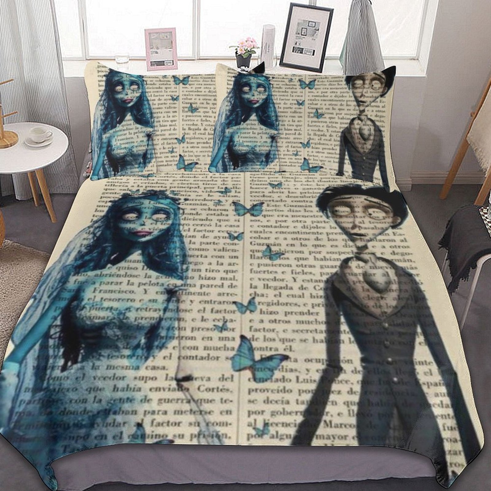 Corpse Bride 3 Piece Bedding Sets Decor Comforter Sets With One Duvet ...