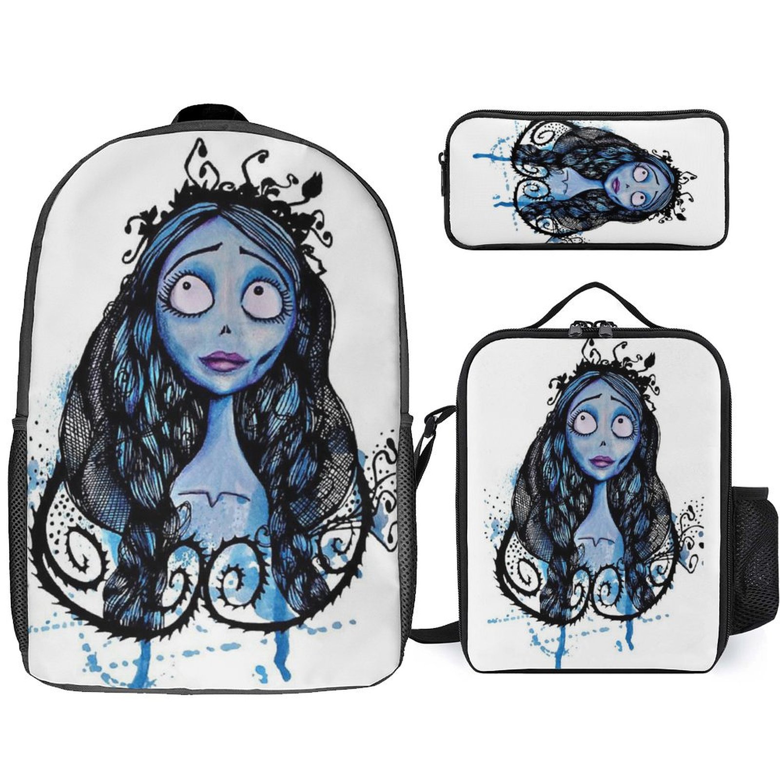 Corpse Bride 3 Piece Set School Bag Set Daypack Backpack Tote Bag ...