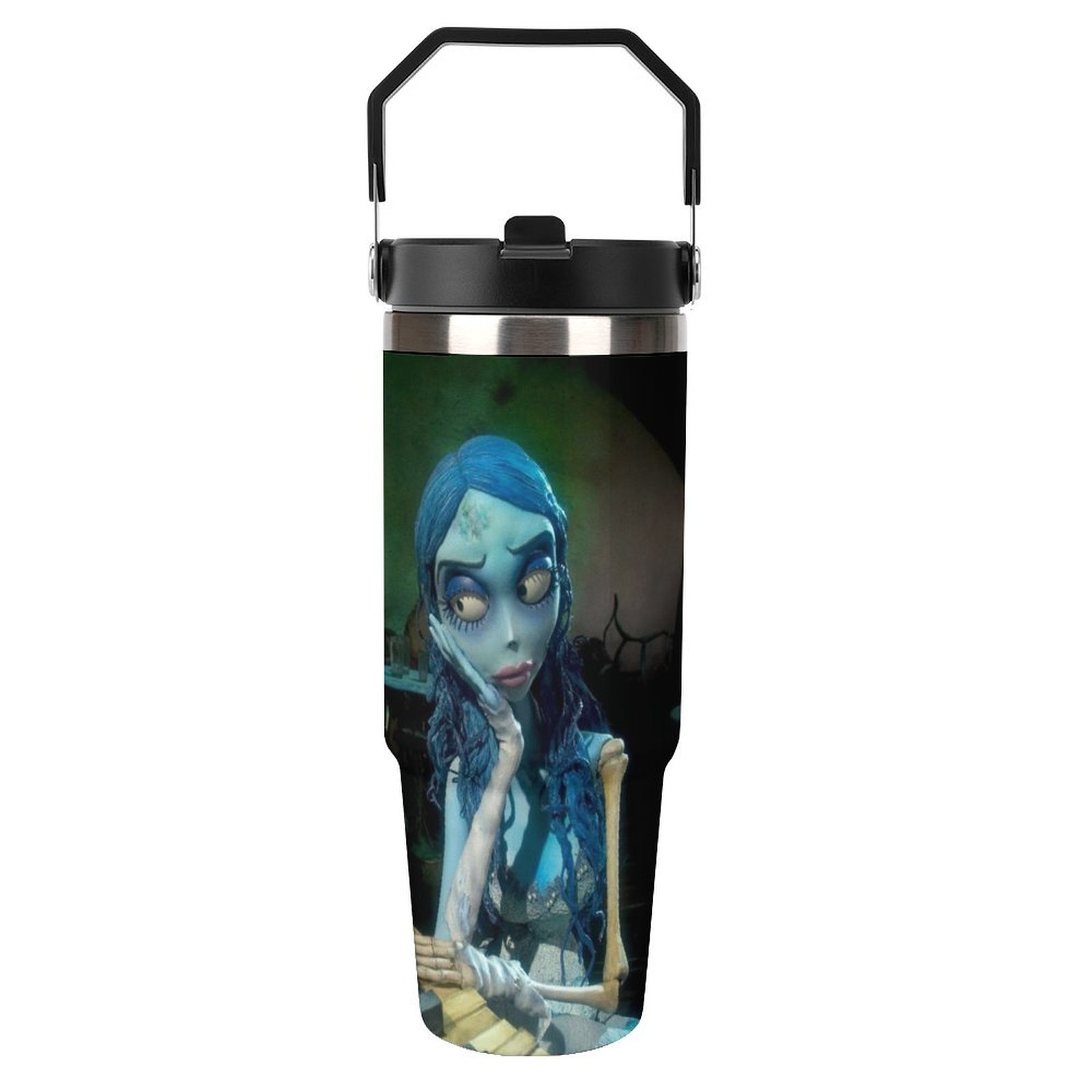 Corpse Bride 30 OzTumbler with Handle And Straw, Stainless Steel Double ...
